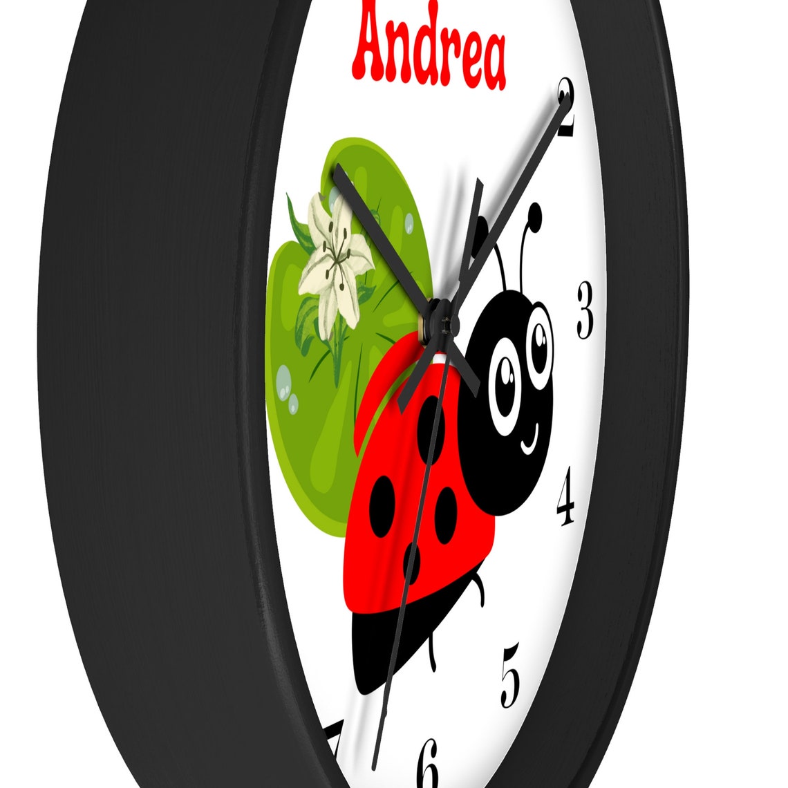 Personalized Ladybug Clock Kids' Room Wall Decor Customized Kids Clock ...