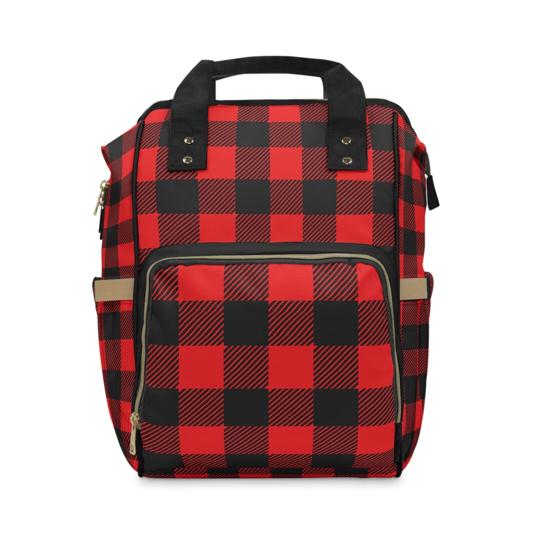 Lumberjack Black and Red Checkered Diaper Bag A Classic Look for Modern ...
