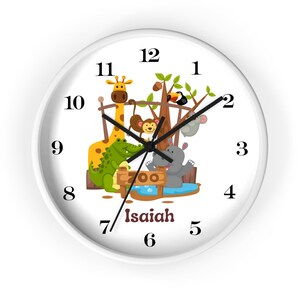 Personalized Zoo Animals Clock Custom Kids Wall Decor Safari - Etsy