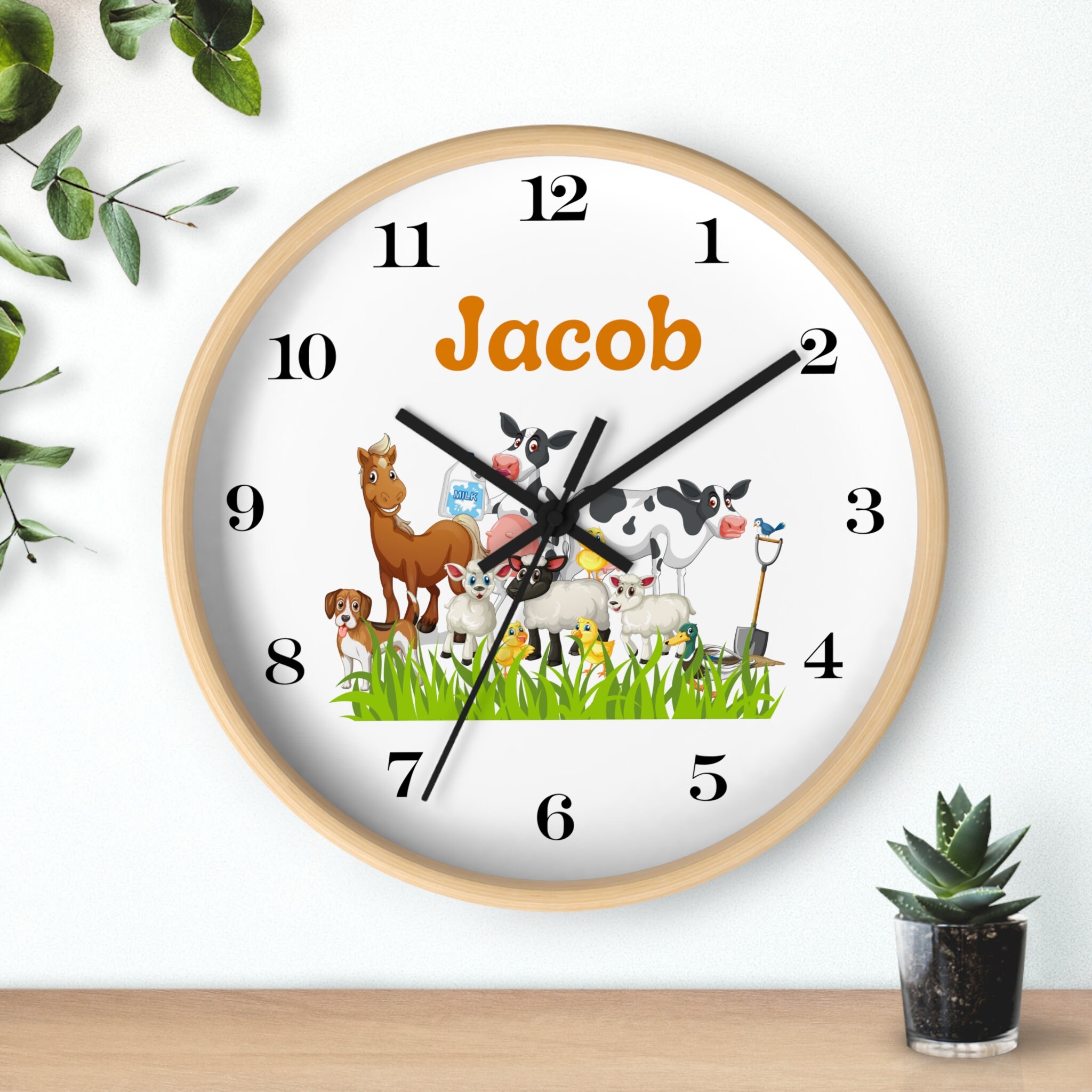 Personalized Farm Animal Clock Kids Room Wall Decor Farm Theme - Etsy