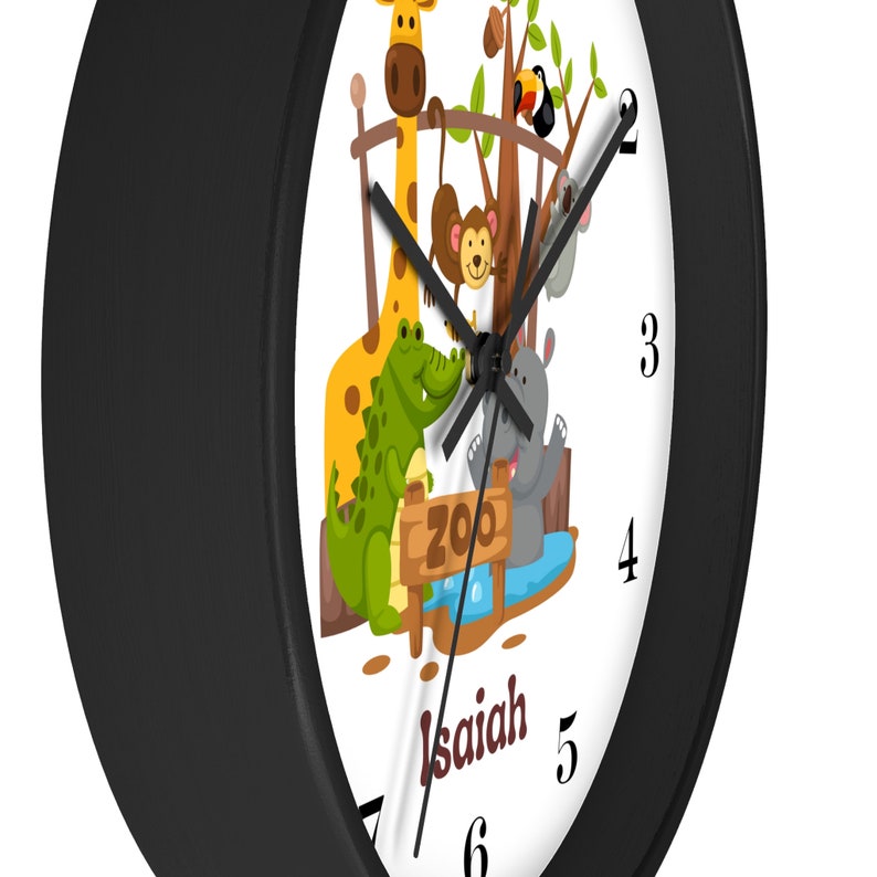 Personalized Zoo Animals Clock Custom Kids Wall Decor Safari - Etsy