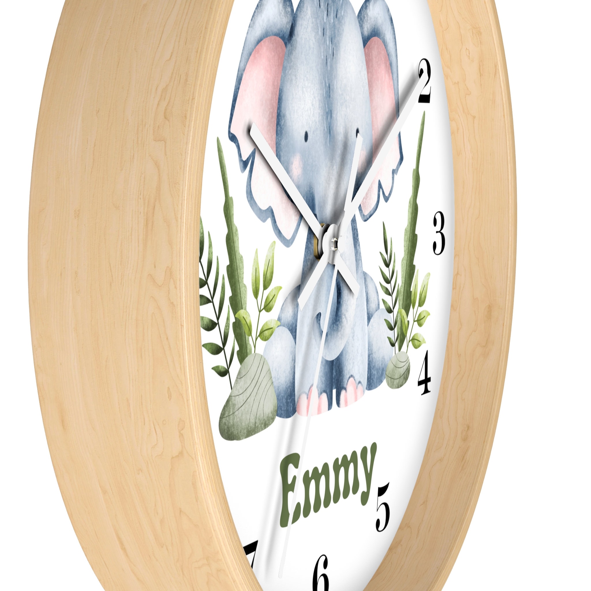 Personalized Elephant Clock Kids Wall Decor Elephant Theme Room ...