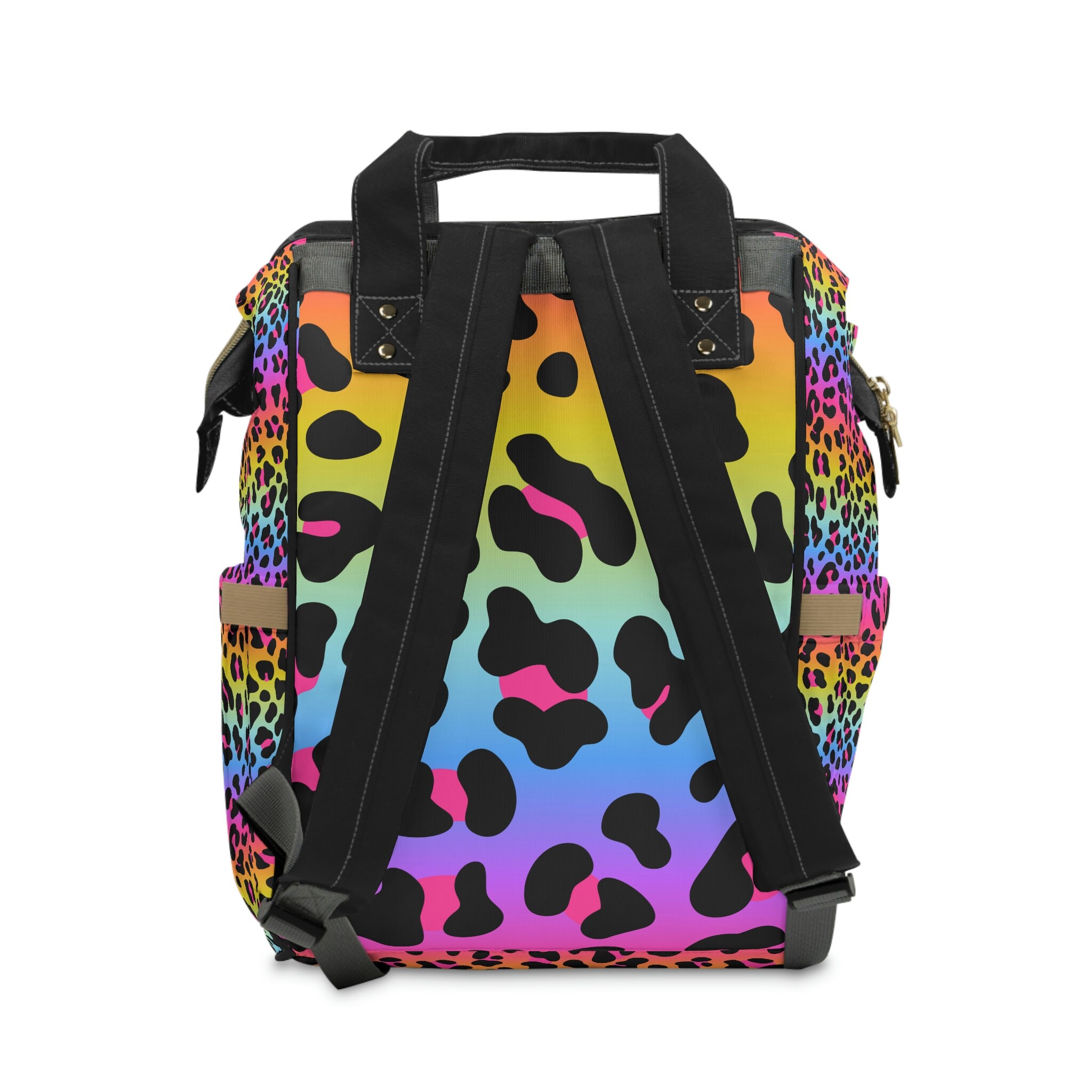 Colorful Gradient Leopard Print Diaper Bag Stylish and Functional Baby ...