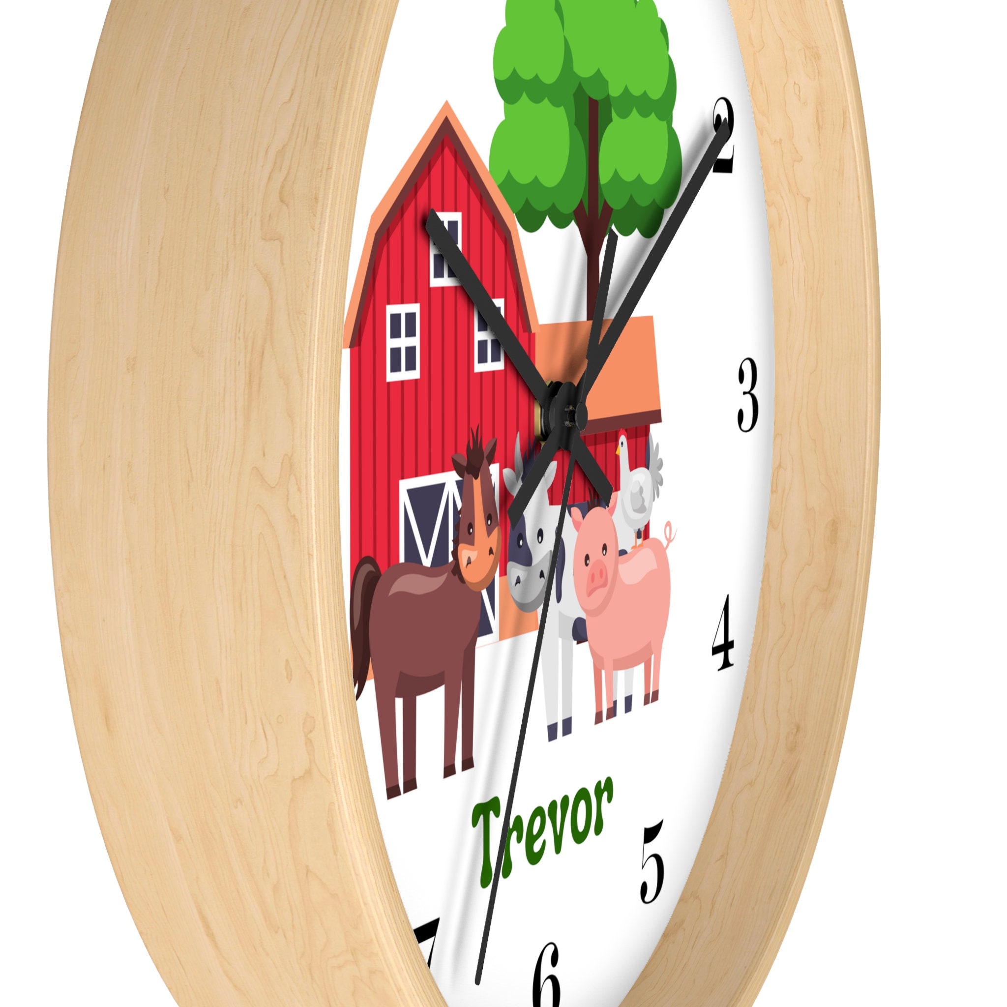 Personalized Barnyard Clock Custom Kids Wall Decor Farm Animal - Etsy