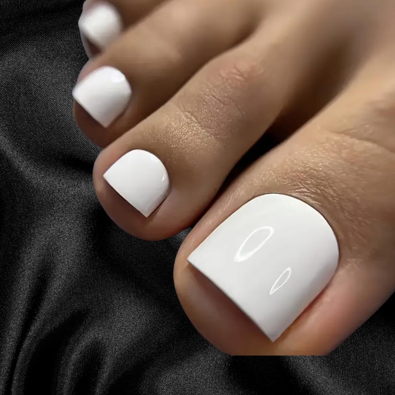 White Toenail Sets - Etsy