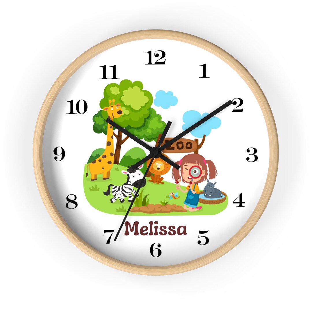 Custom Personalized Zoo Animal Clock Custom Wall Clock Zoo - Etsy