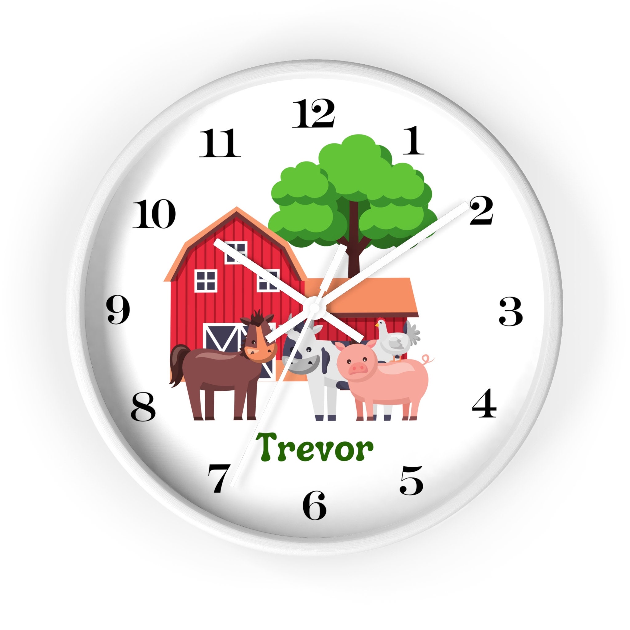 Personalized Barnyard Clock Custom Kids Wall Decor Farm Animal - Etsy