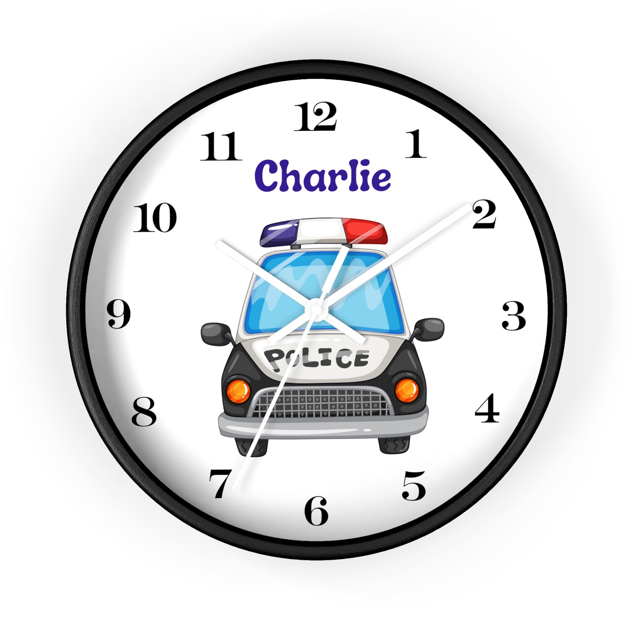 Personalized Police Clock Kids Wall Decor Police Theme Room Customized ...