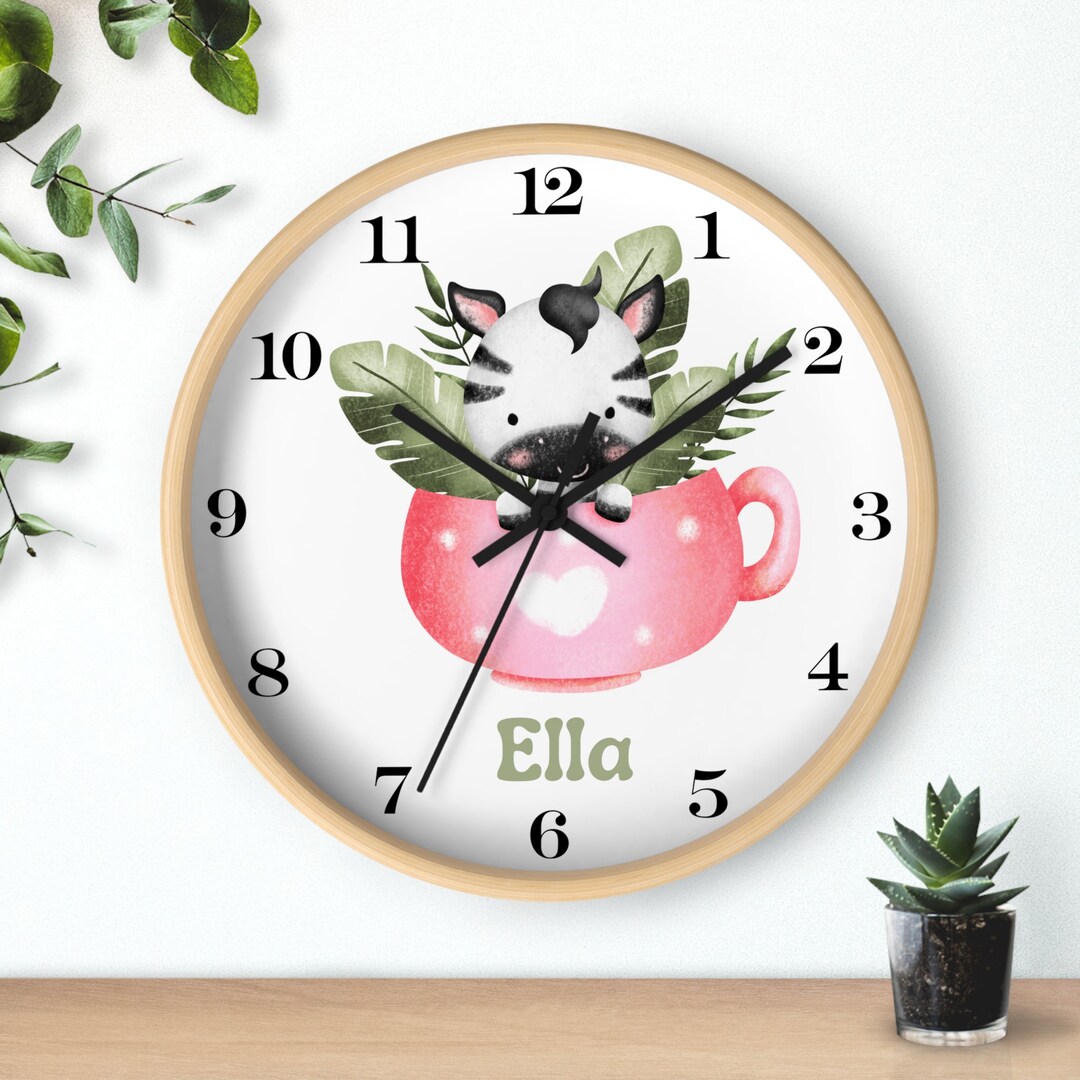 Personalized Zebra Clock Kids Wall Decor Zebra Theme Room - Etsy