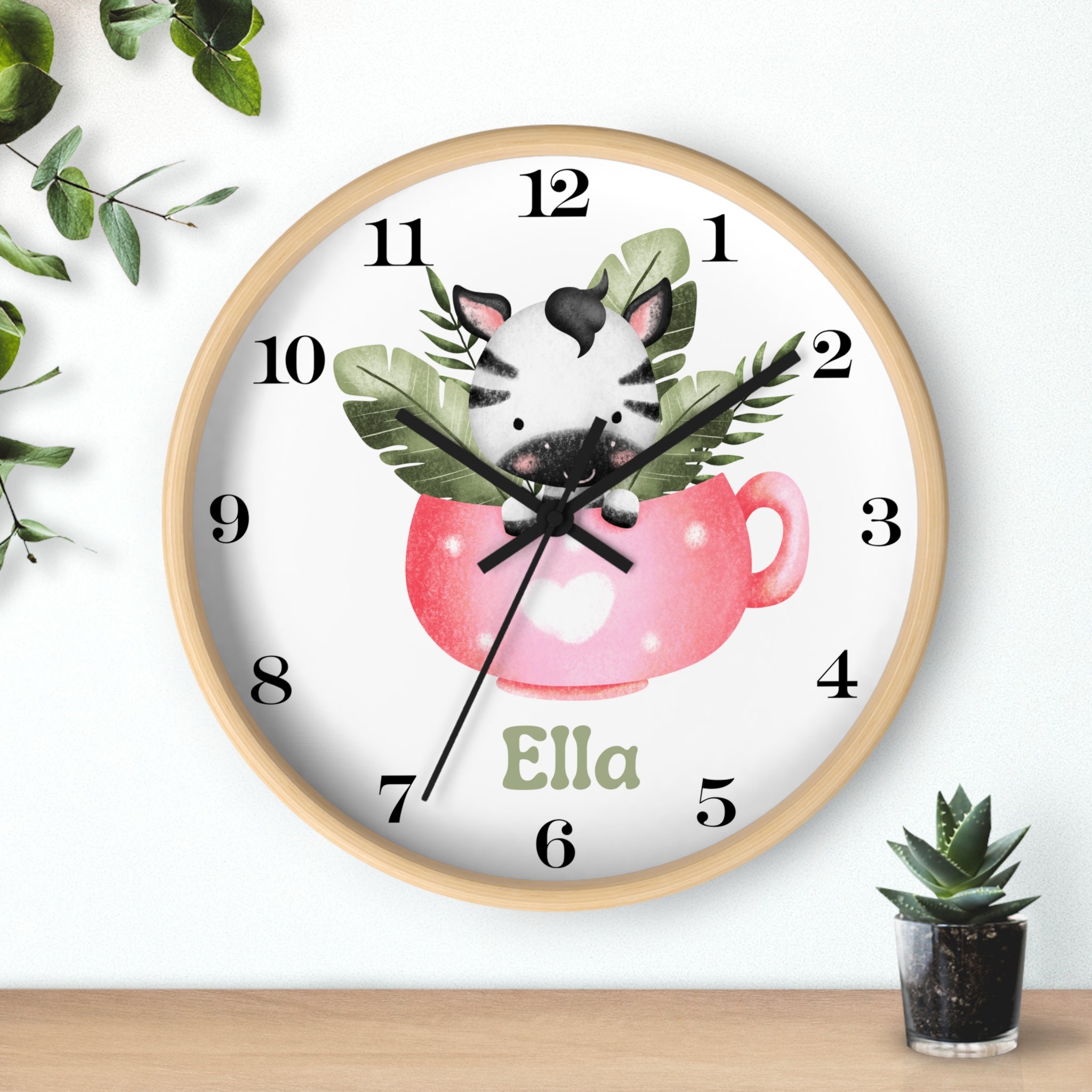 Personalized Zebra Clock Kids Wall Decor Zebra Theme Room - Etsy
