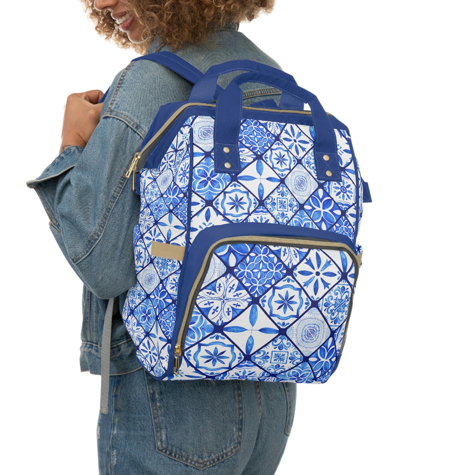 Portuguese Azulejo Patchwork Diaper Bag Baby Shower Gift Idea Artistic ...