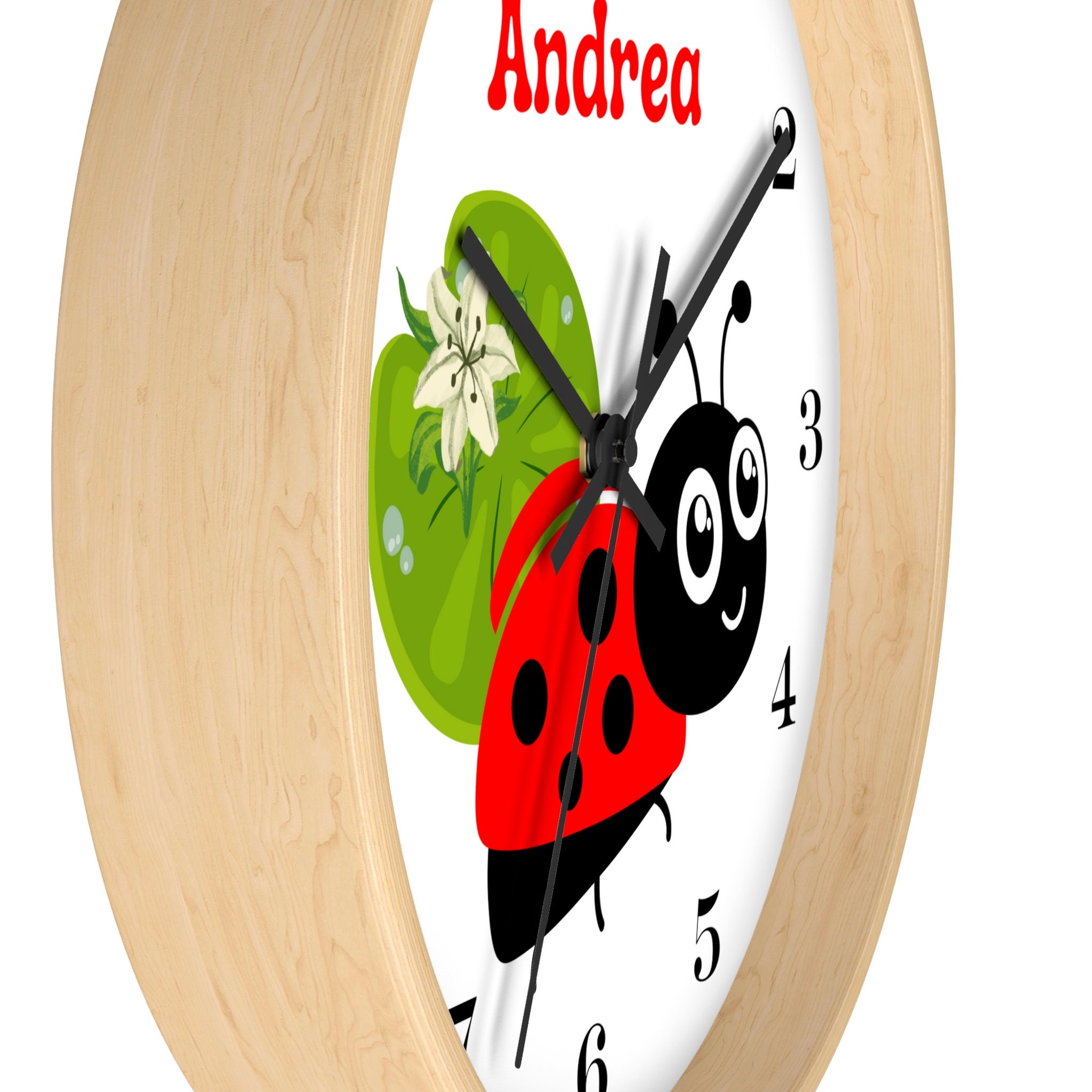 Personalized Ladybug Clock Kids' Room Wall Decor Customized Kids Clock ...