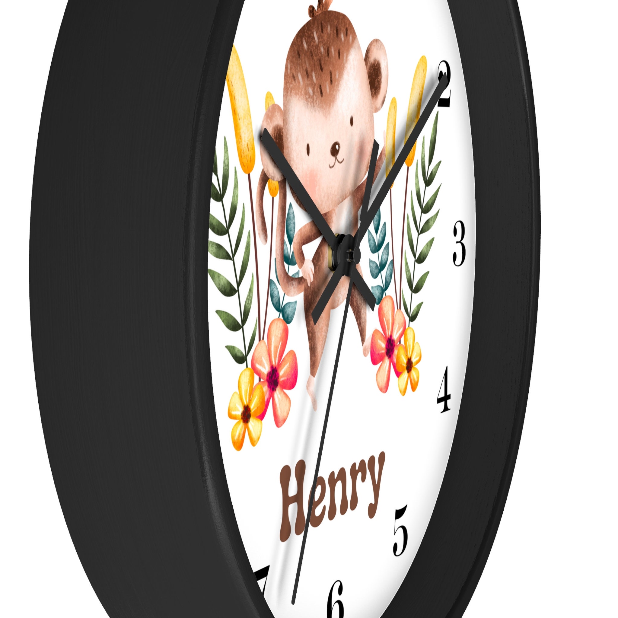 Personalized Monkey Clock Custom Kids Wall Decor Adorable - Etsy