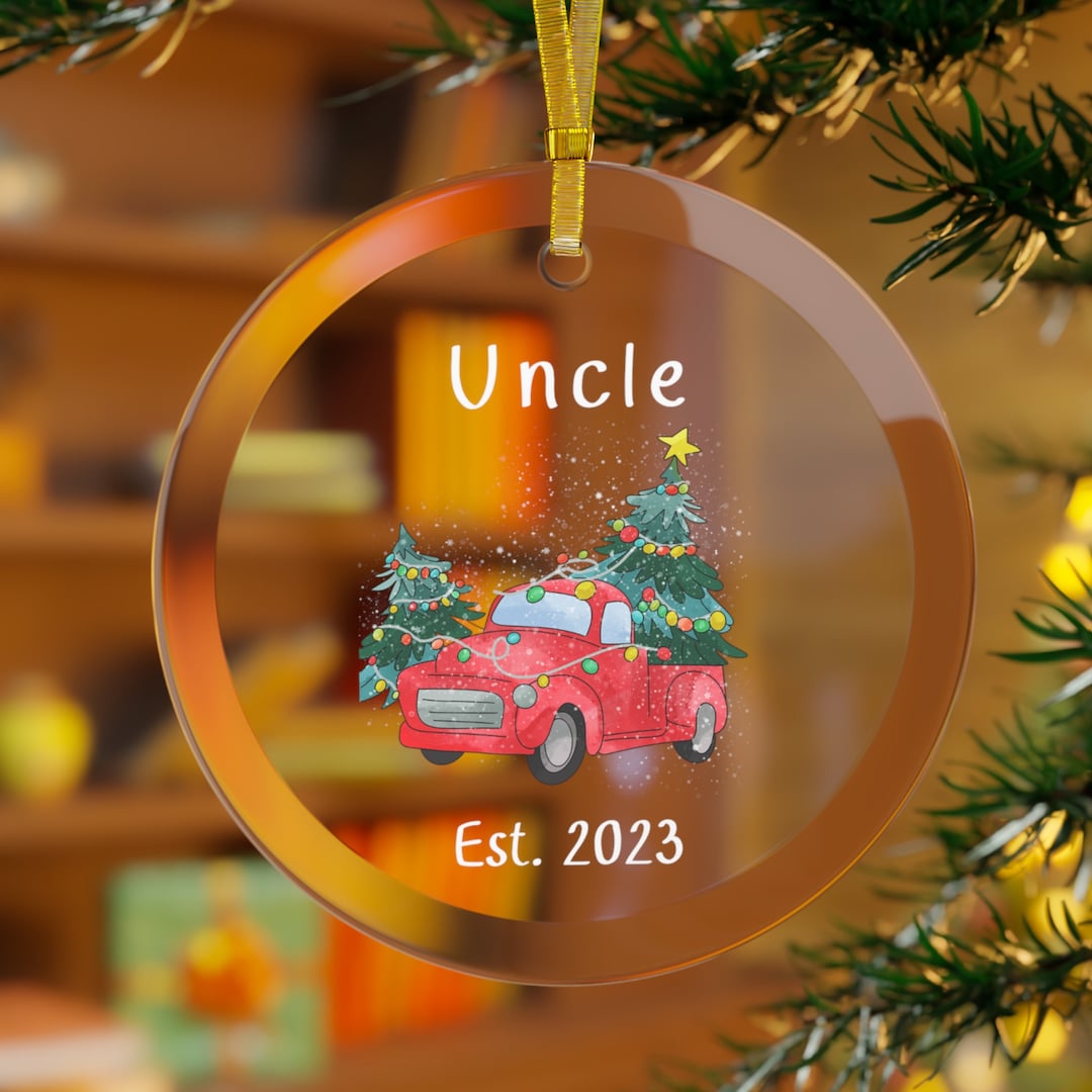 Uncle Est. New Uncle Glass Christmas Ornament Keepsake Thoughtful Gift ...