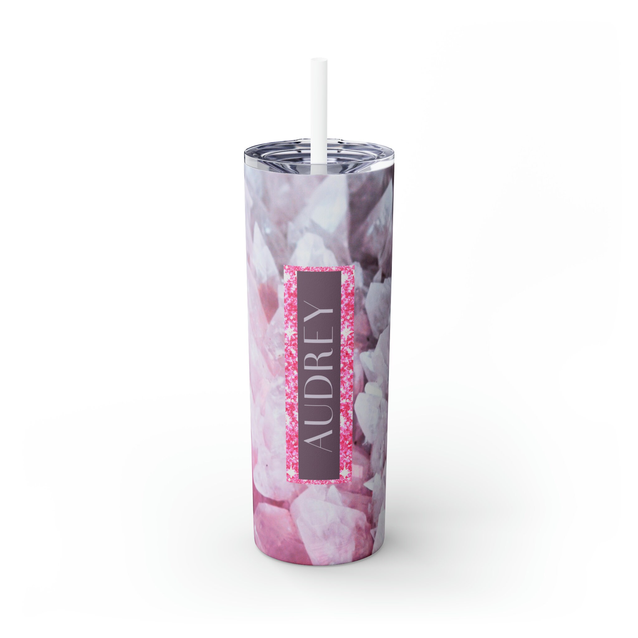 Personalized Pink Elegant Crystal Tumbler Custom Tumbler With - Etsy