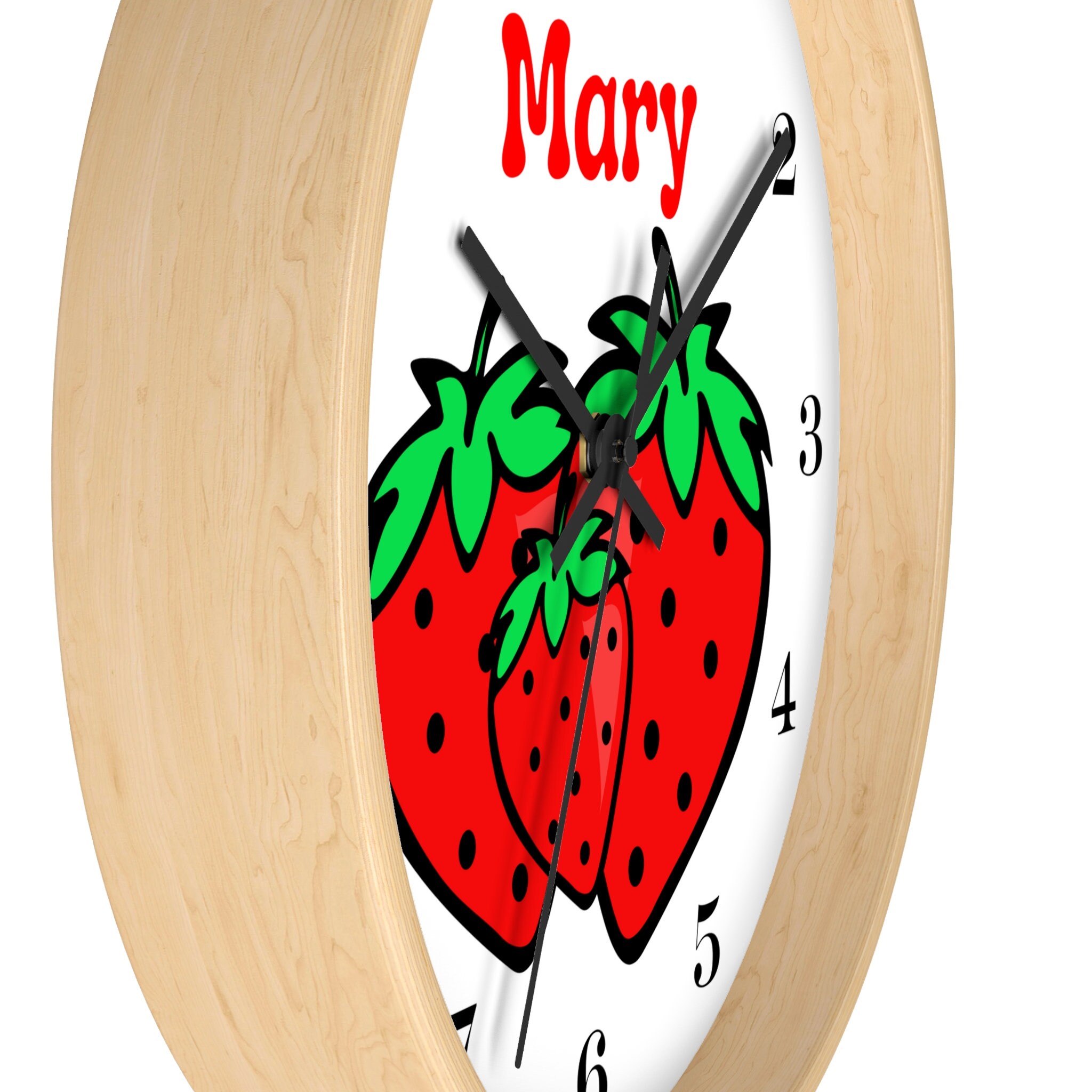 Personalized Strawberry Wall Clock Customized Fruit Theme Clock ...