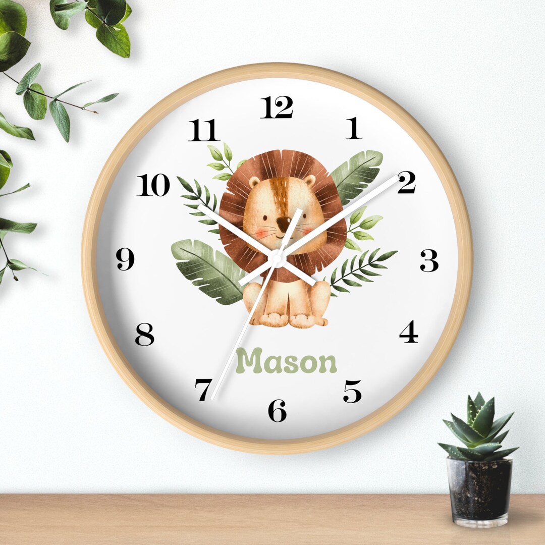 Personalized Lion Nursery Clock Custom Baby Room Decor (10") - Etsy
