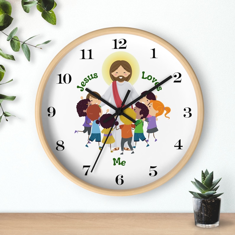 Jesus Loves Me Clock Christian Nursery Decor Kids Room Wall Art - Etsy
