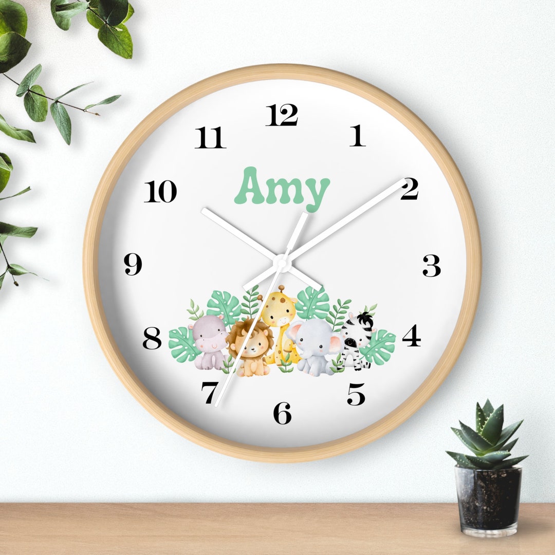 Personalized Safari Clock Custom Kids Wall Decor Fun Safari - Etsy