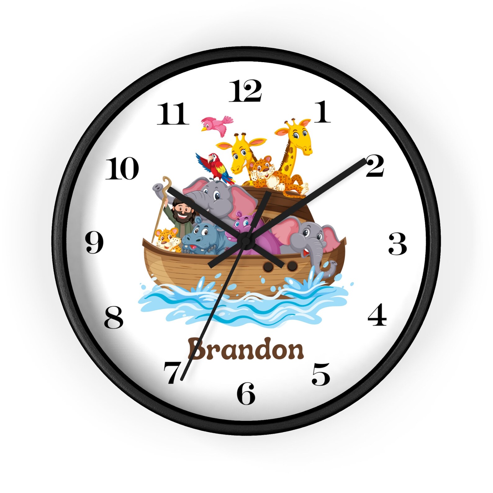 Custom Kids Wall Clock Personalized Noah's Ark Clock Noah's Ark Themed ...