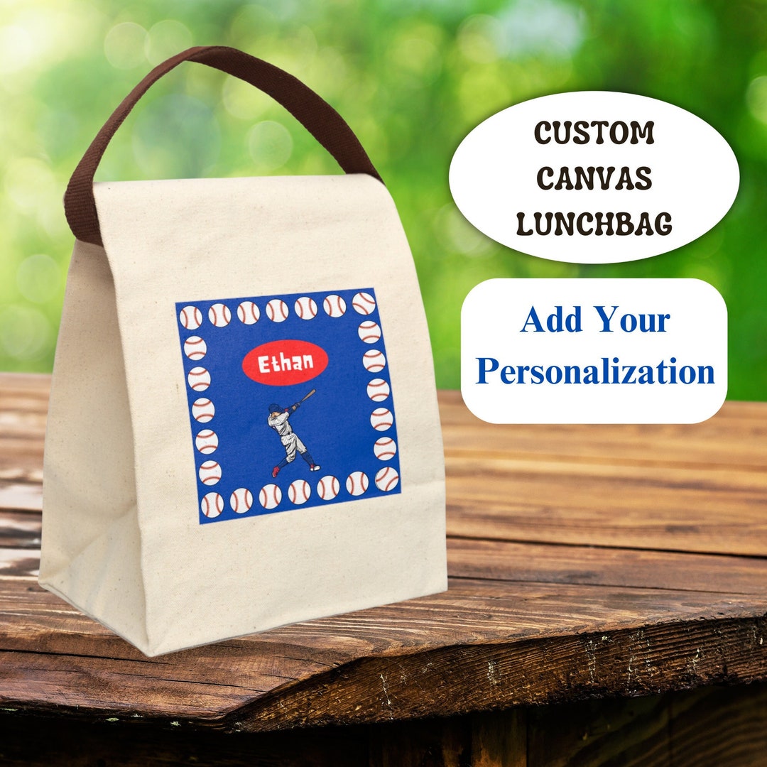 Personalized Baseball Kids Lunch Bag Children's Lunch Tote With ...