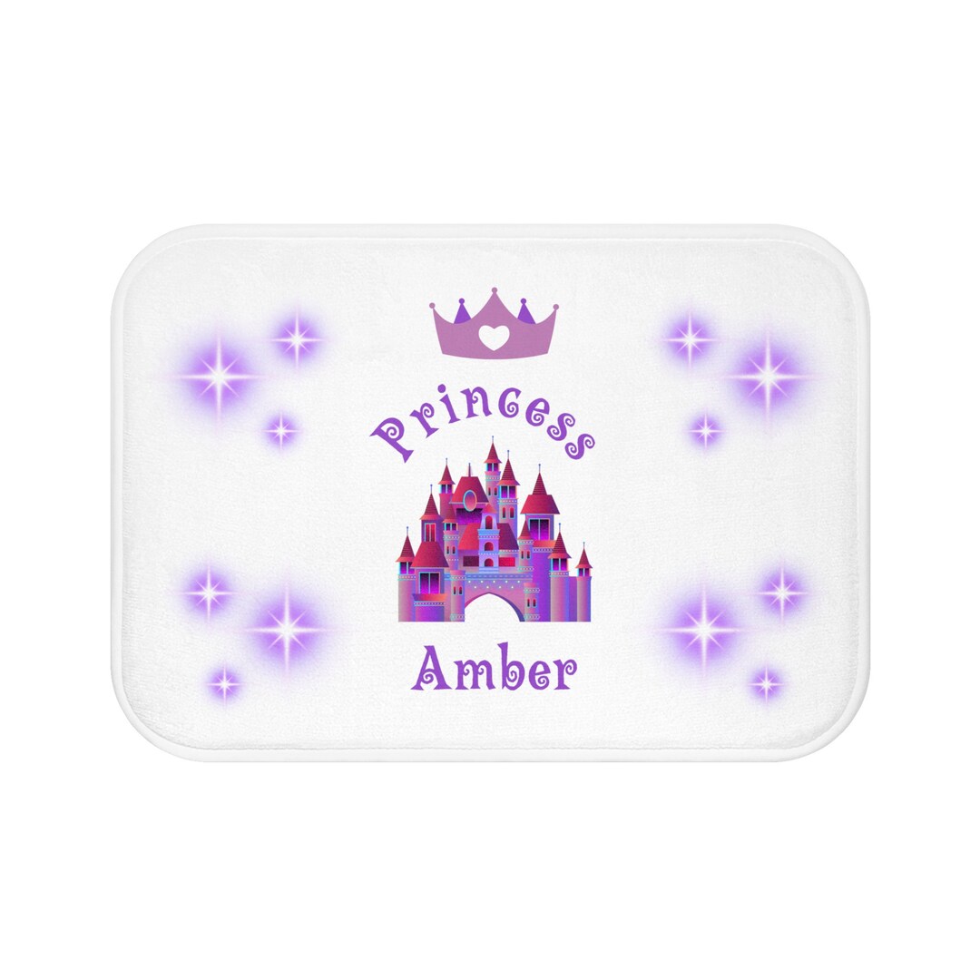 Personalized Princess Bath Rug Custom Kids Bathroom Decor Princess ...