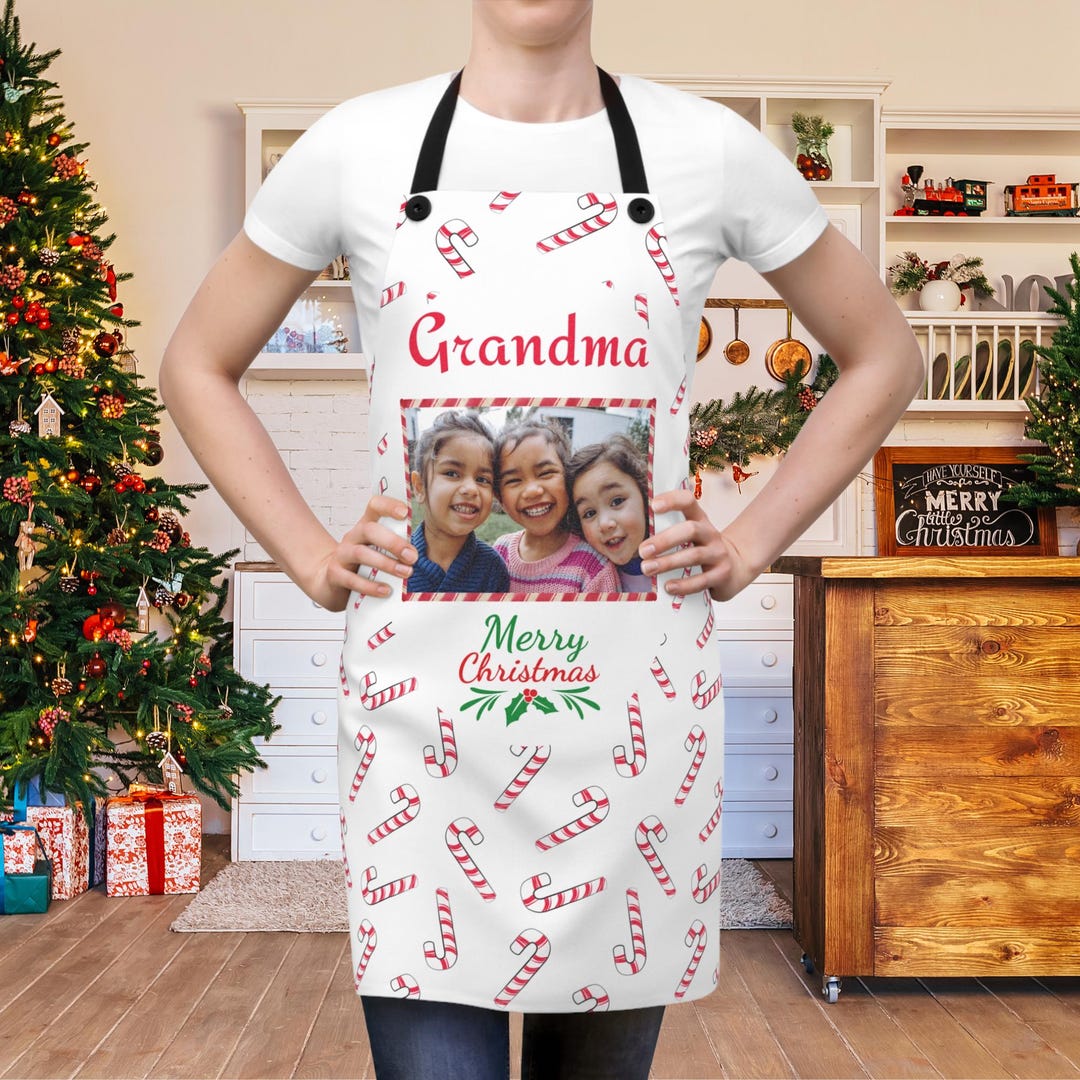 Personalized Christmas Apron Custom Photo Apron Merry Christmas Apron ...