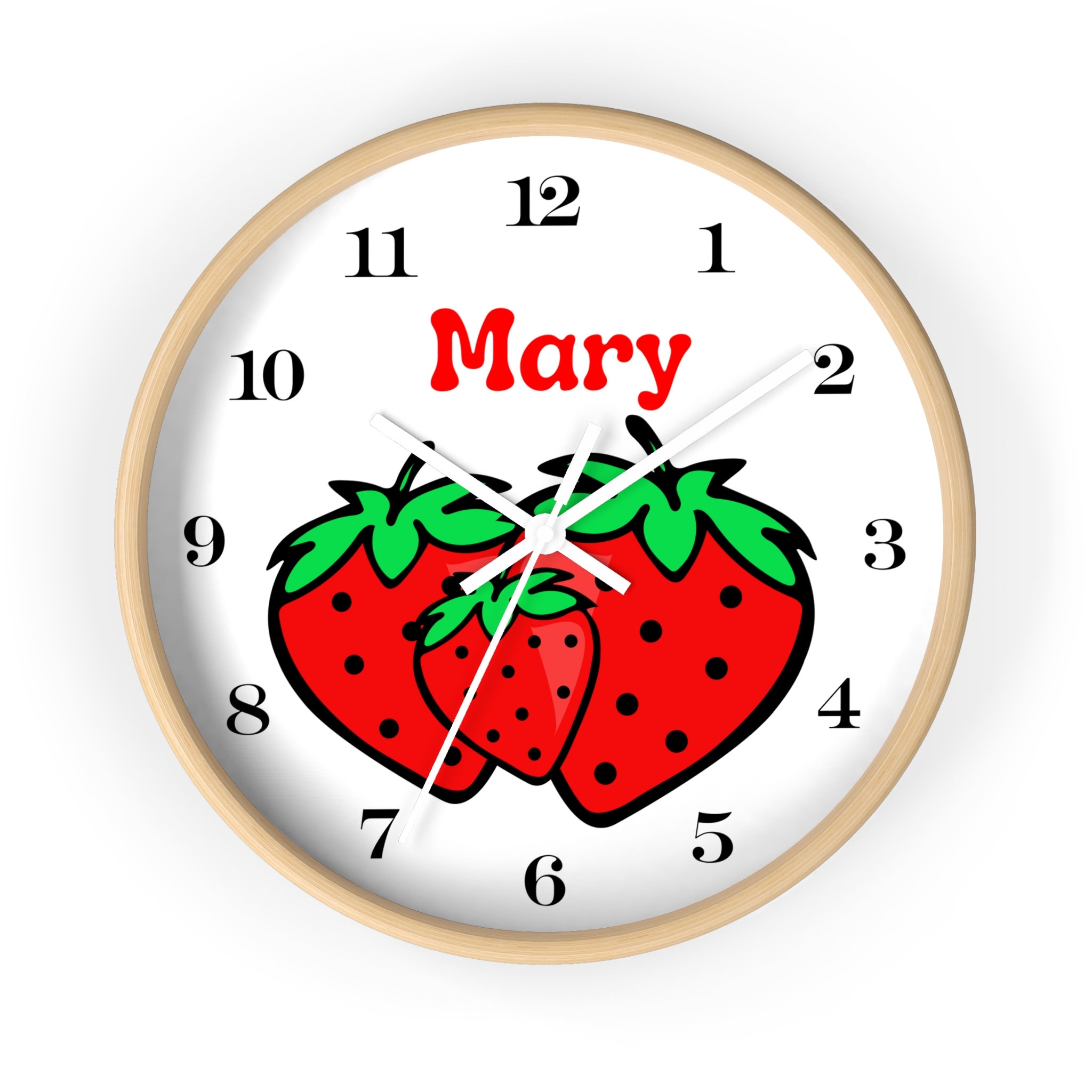 Personalized Strawberry Wall Clock Customized Fruit Theme Clock ...