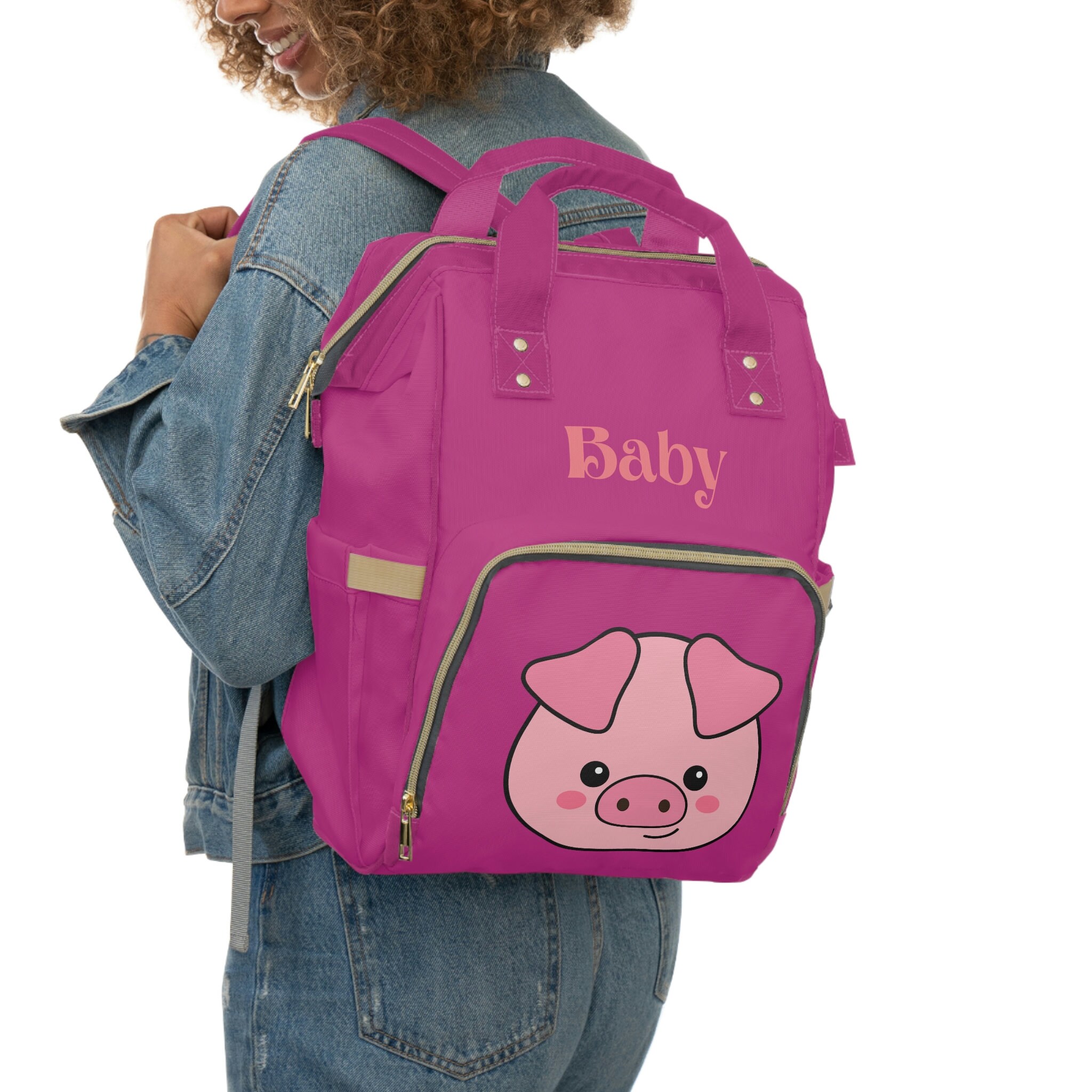 Pig Diaper Bag Adorable Pig Themed Baby Bag Cute Pig Print Diaper Tote ...