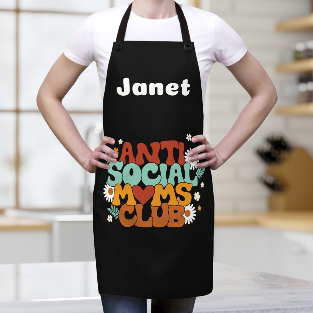 Personalized Apron for Mom Custom Apron for Mom Customized Anti-social ...