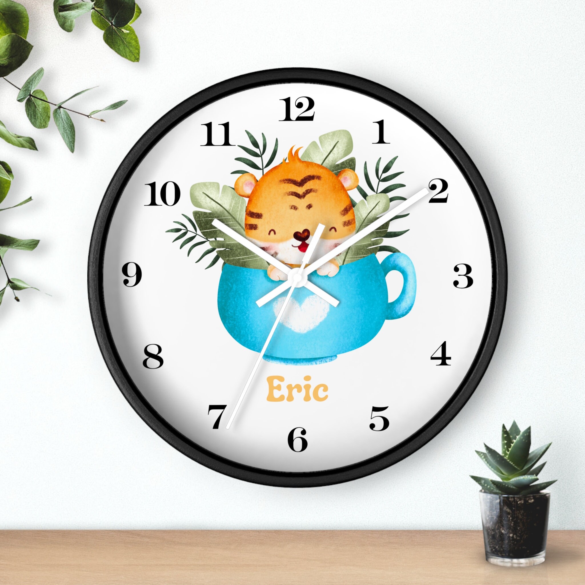 Personalized Tiger Clock Custom Kids Wall Decor Roaring Tiger - Etsy