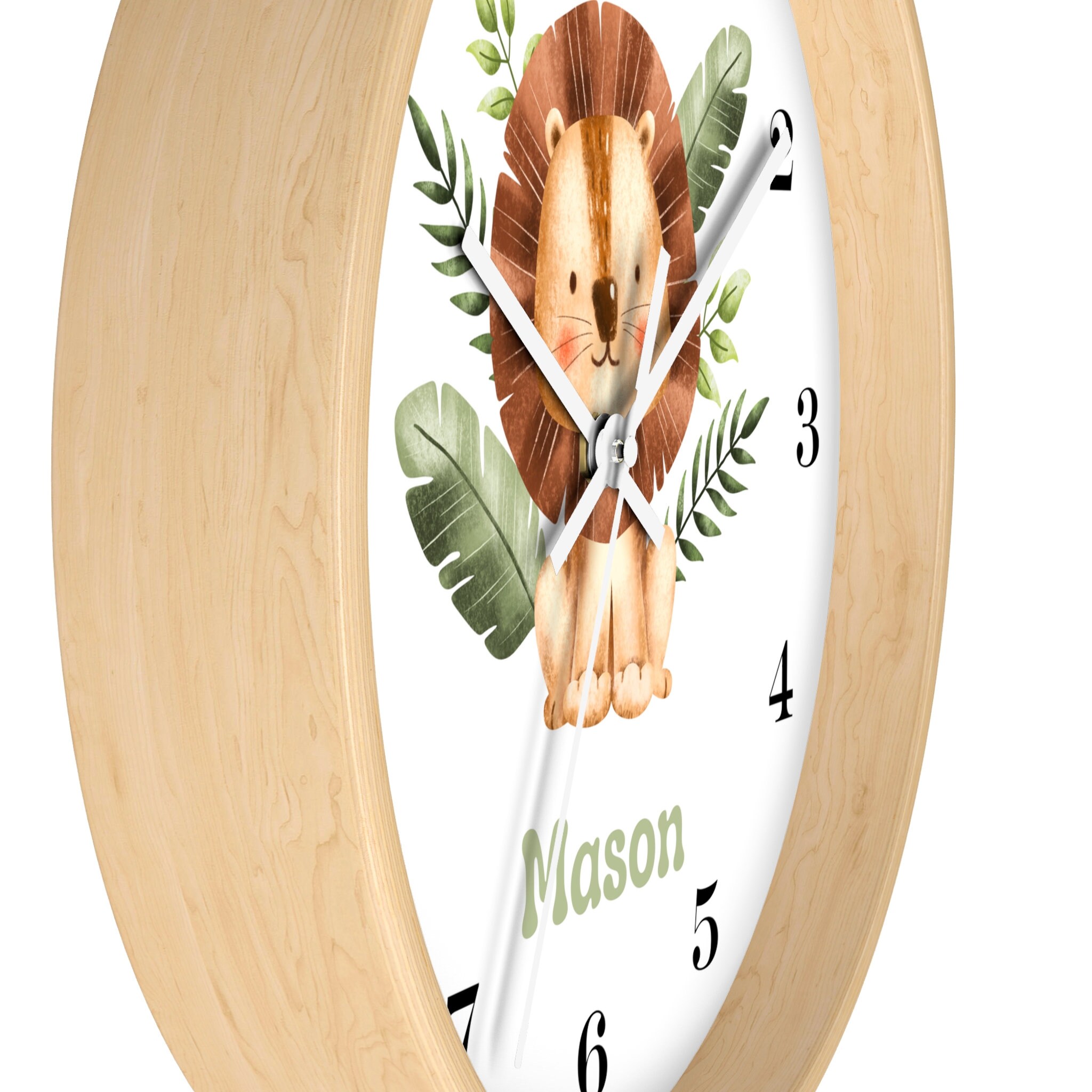 Personalized Lion Nursery Clock 10 Custom Kids Wall Decor Baby Shower ...