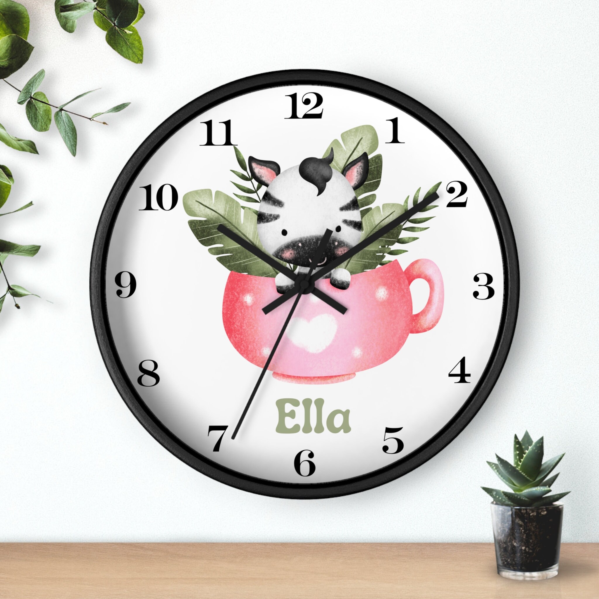 Personalized Zebra Clock Kids Wall Decor Zebra Theme Room - Etsy