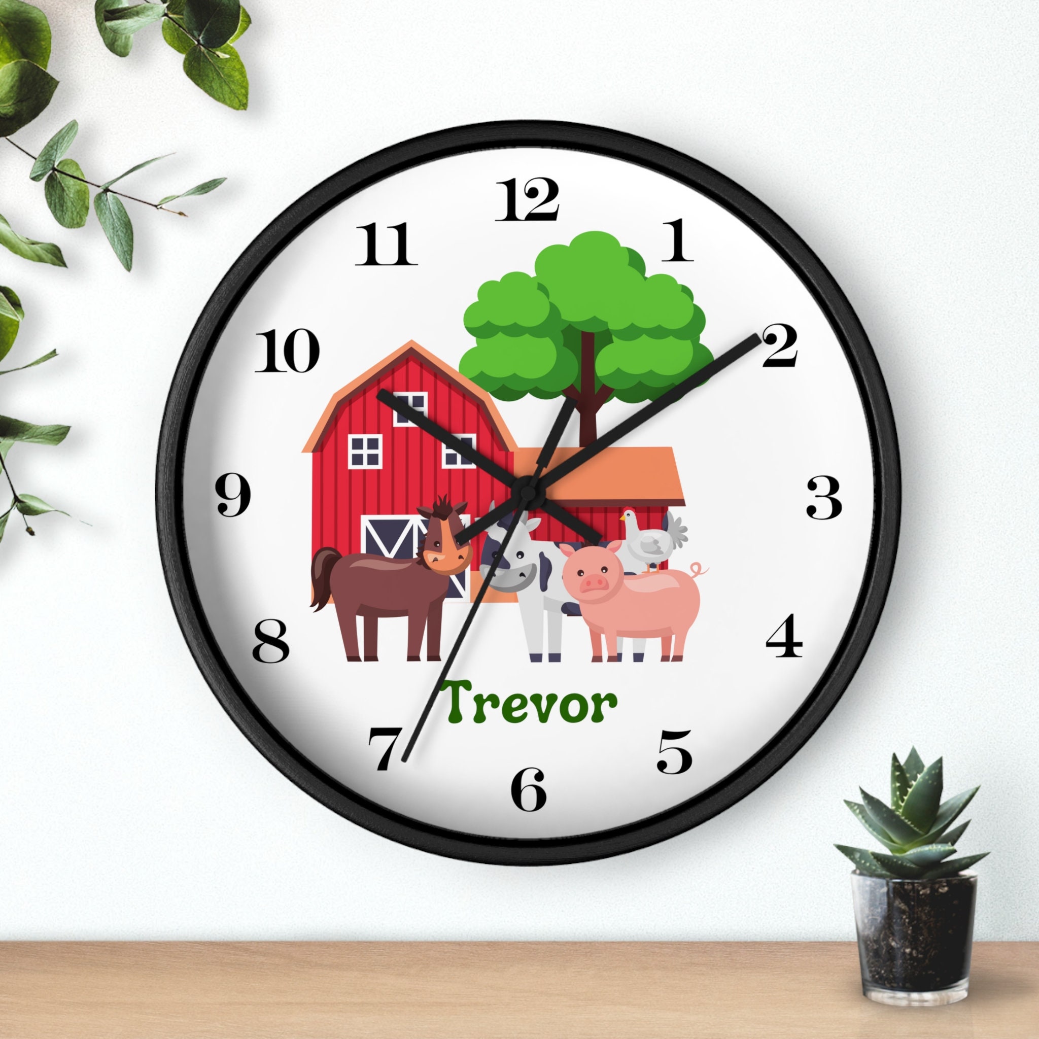 Personalized Barnyard Clock Custom Kids Wall Decor Farm Animal - Etsy