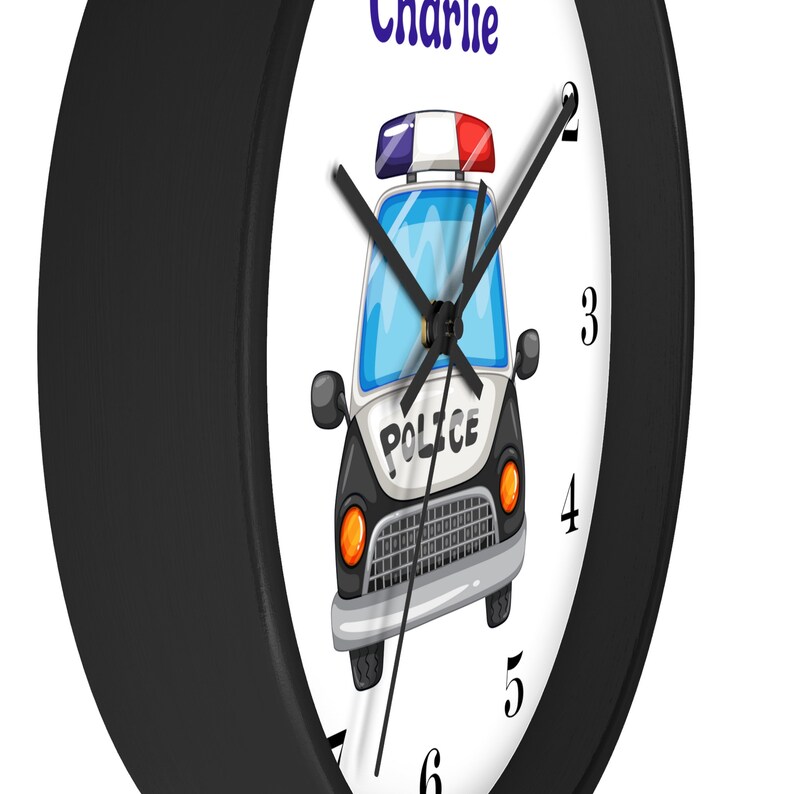 Personalized Police Clock Kids Wall Decor Police Theme Room Customized ...
