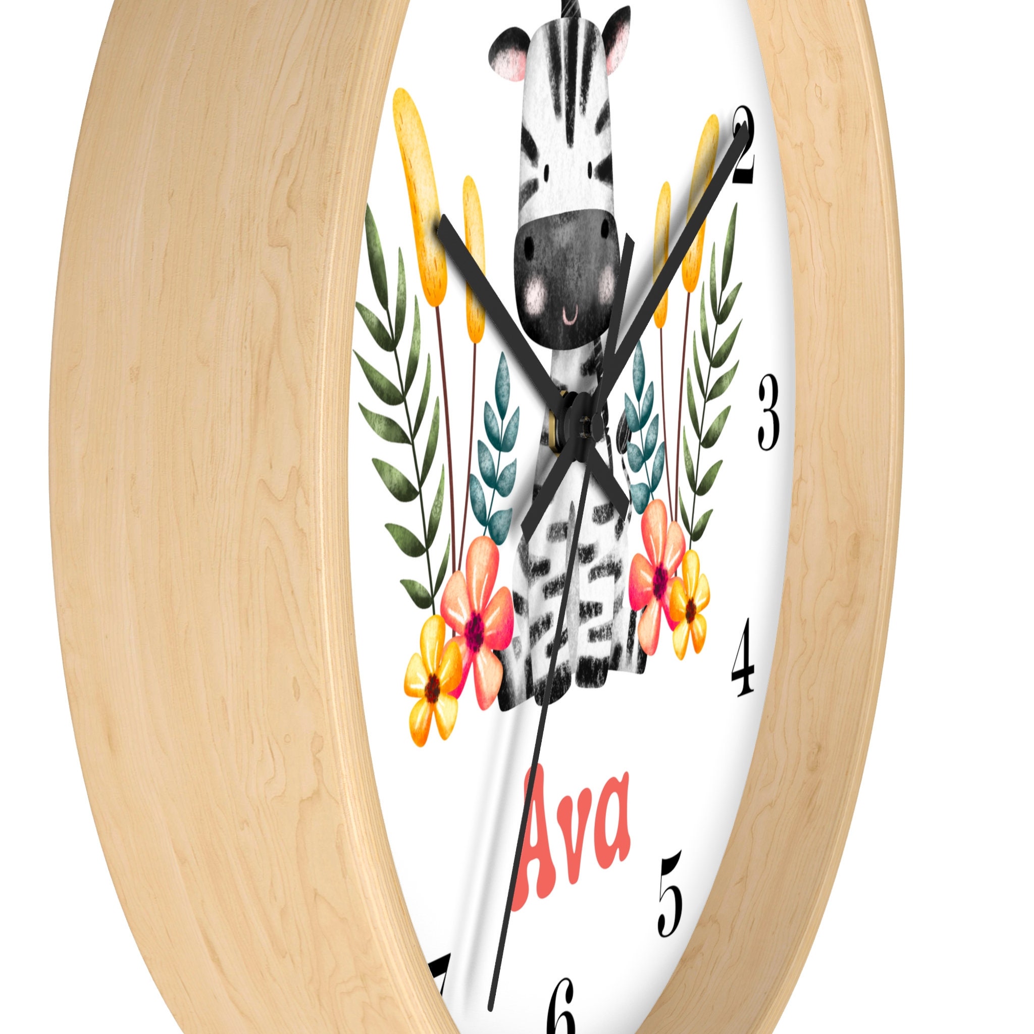 Personalized Zebra Clock Kids Wall Decor Zebra Theme Room - Etsy