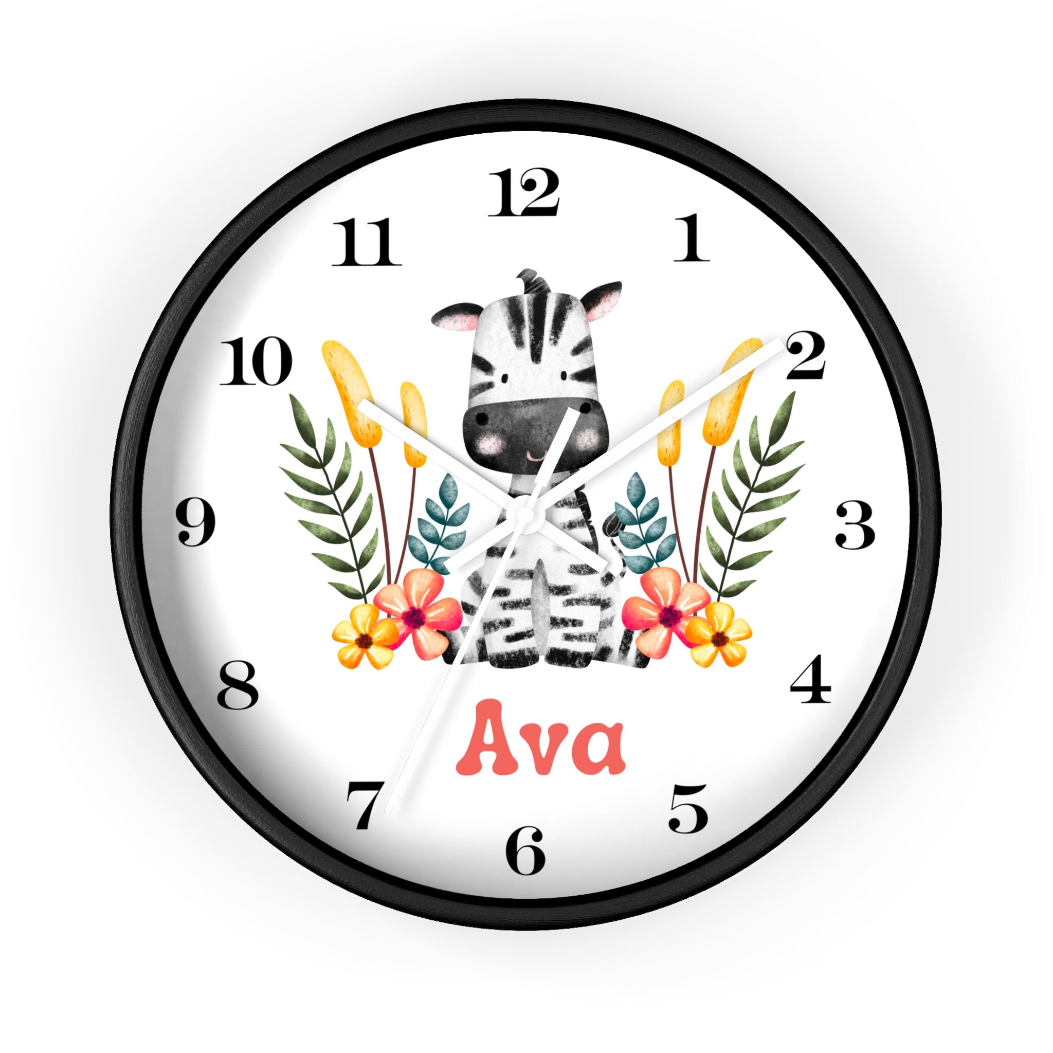 Personalized Zebra Clock Kids Wall Decor Zebra Theme Room - Etsy