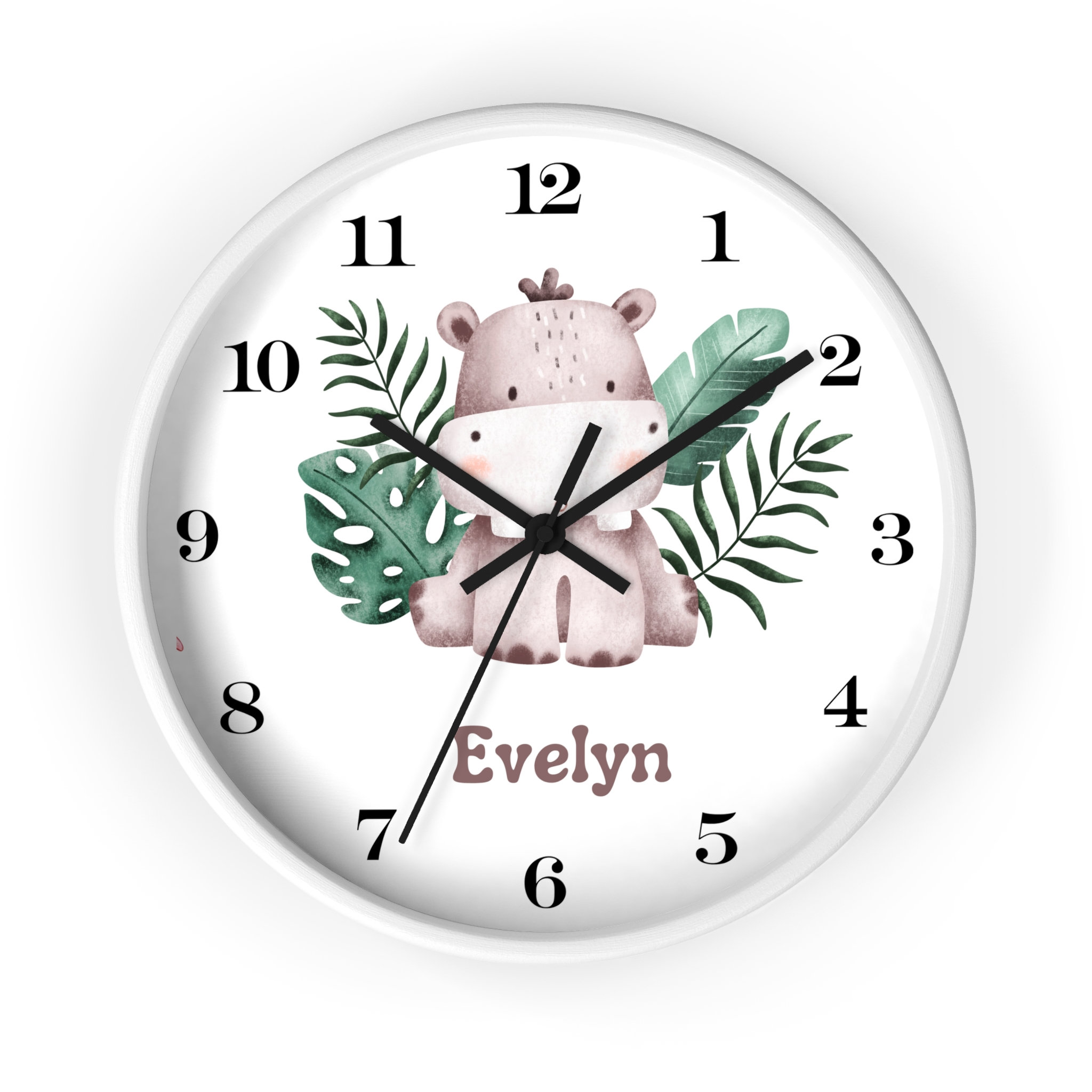 Personalized Hippo Clock Kids Wall Decor Hippo Theme Room - Etsy