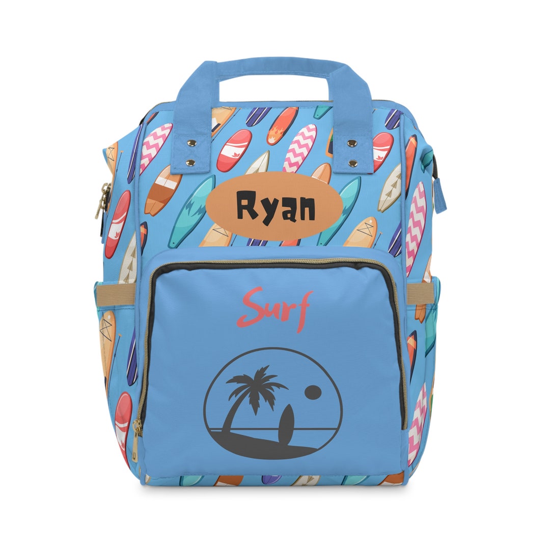 Personalized Kids Surfer Backpack Custom Beach Themed School Bag Kid's ...