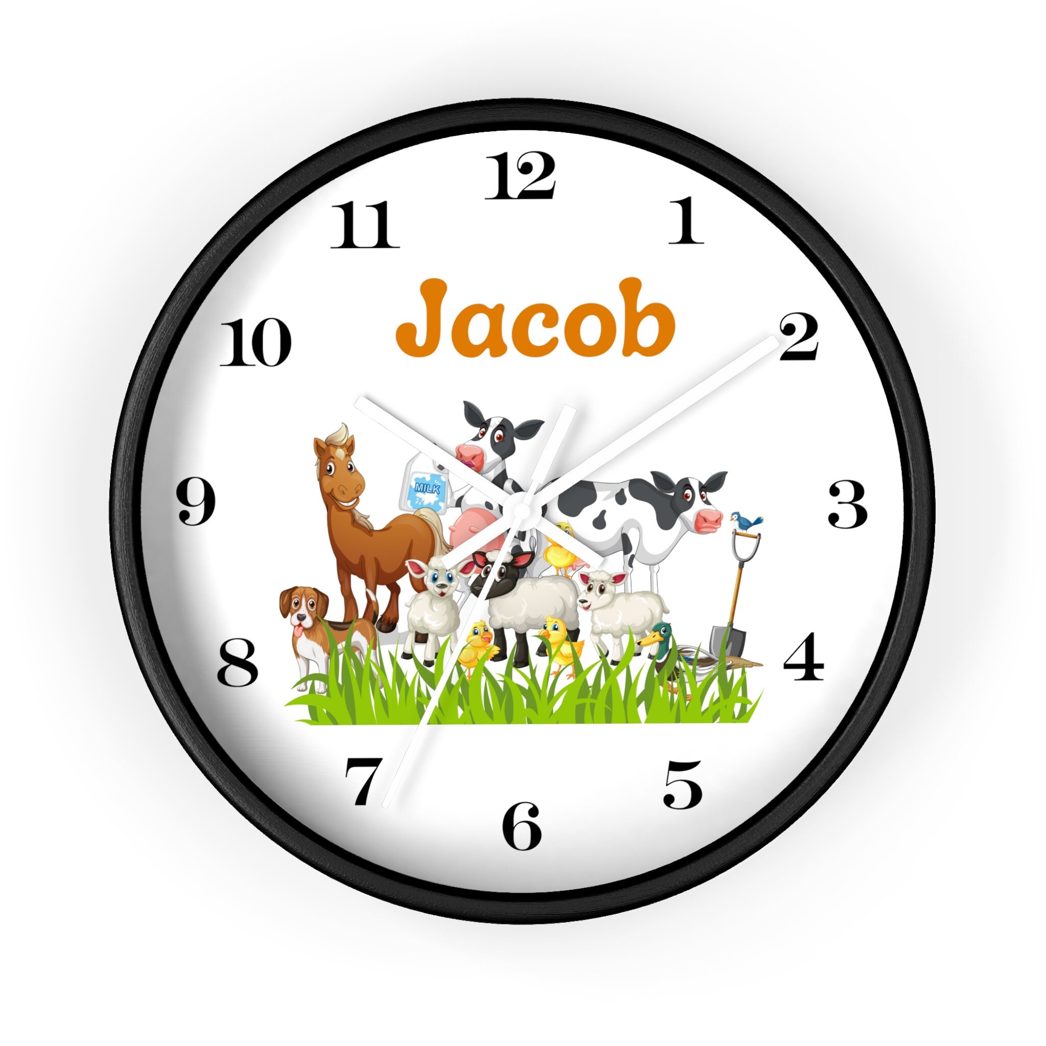 Personalized Farm Animal Clock Kids Room Wall Decor Farm Theme - Etsy