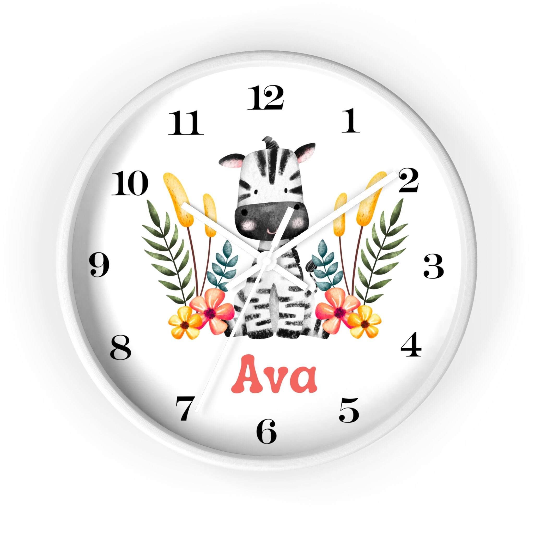 Personalized Zebra Clock Kids Wall Decor Zebra Theme Room - Etsy