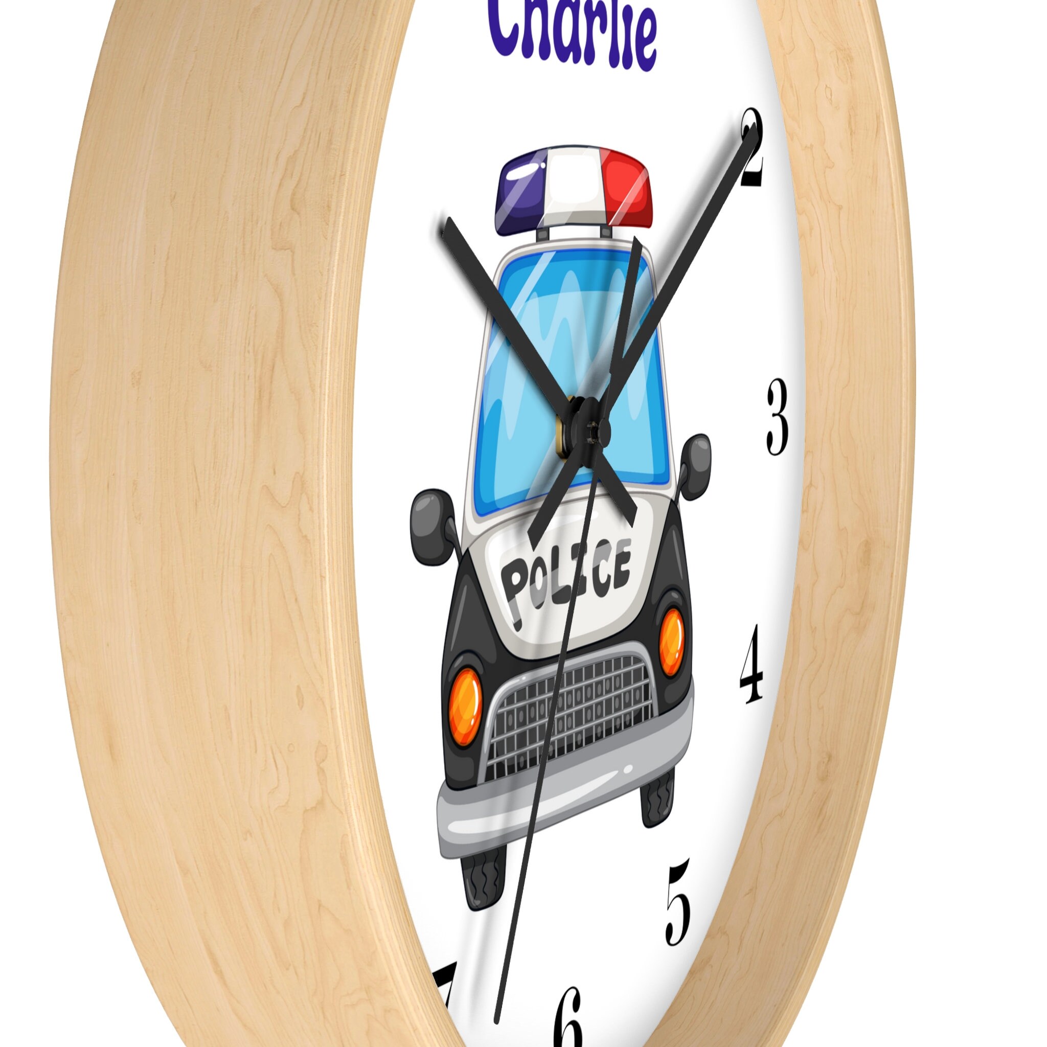 Personalized Police Clock Kids Wall Decor Police Theme Room Customized ...