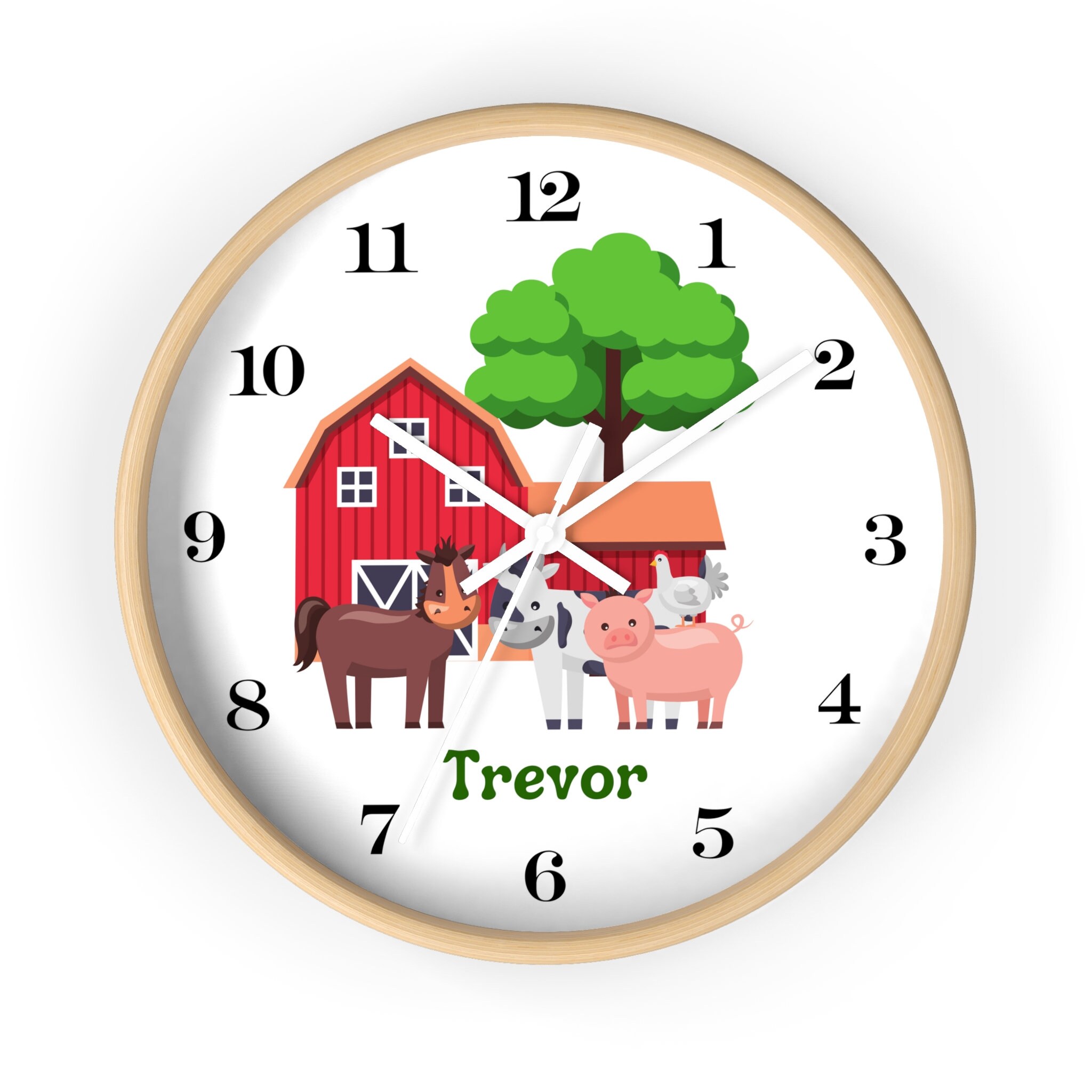 Personalized Barnyard Clock Custom Kids Wall Decor Farm Animal - Etsy