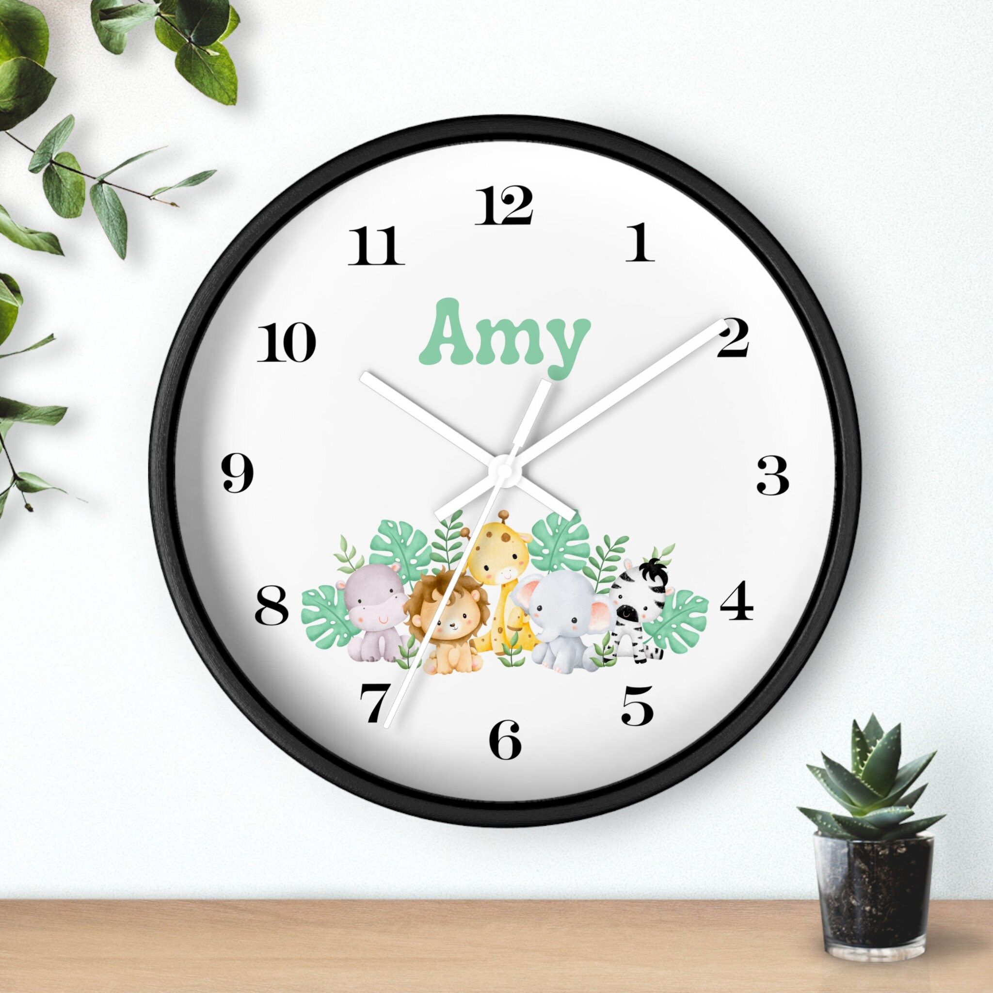 Personalized Safari Clock Custom Kids Wall Decor Fun Safari - Etsy