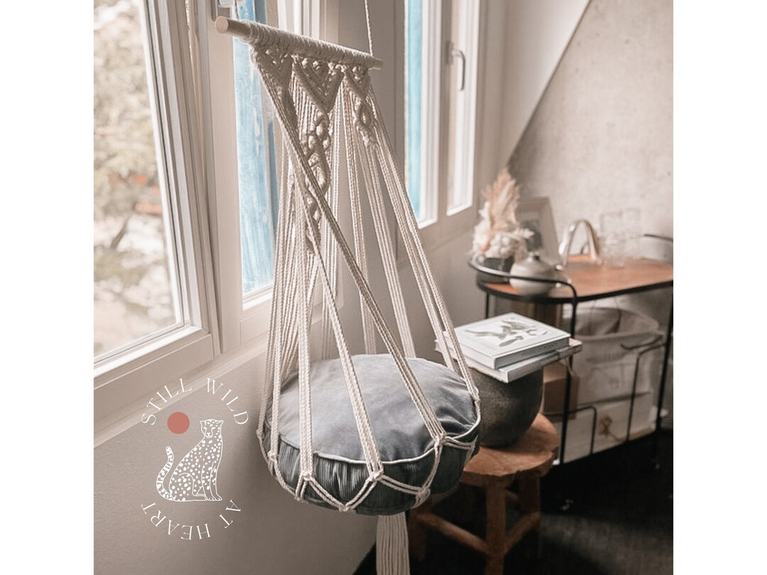 XXL Macramé Cat Bed, Cat Hammock, Boho Hanging Pet Bed, Macramé Cat ...