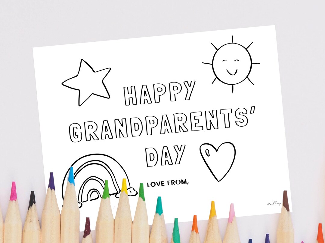 Grandparents Day Coloring Pages: Kids Printable Activity (JPG Files) - Etsy