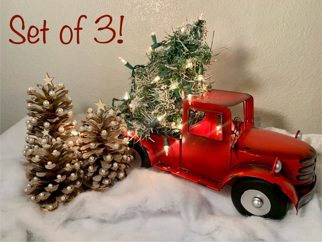 Set of Three Pine Cone Christmas Trees - Etsy