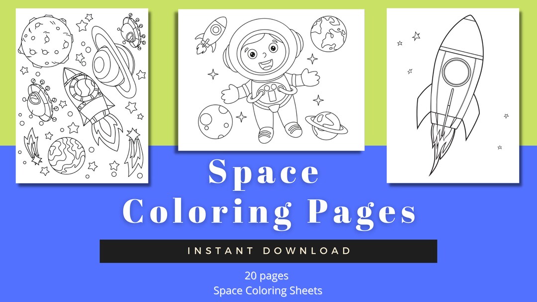 Printable Space Coloring Sheets - Etsy
