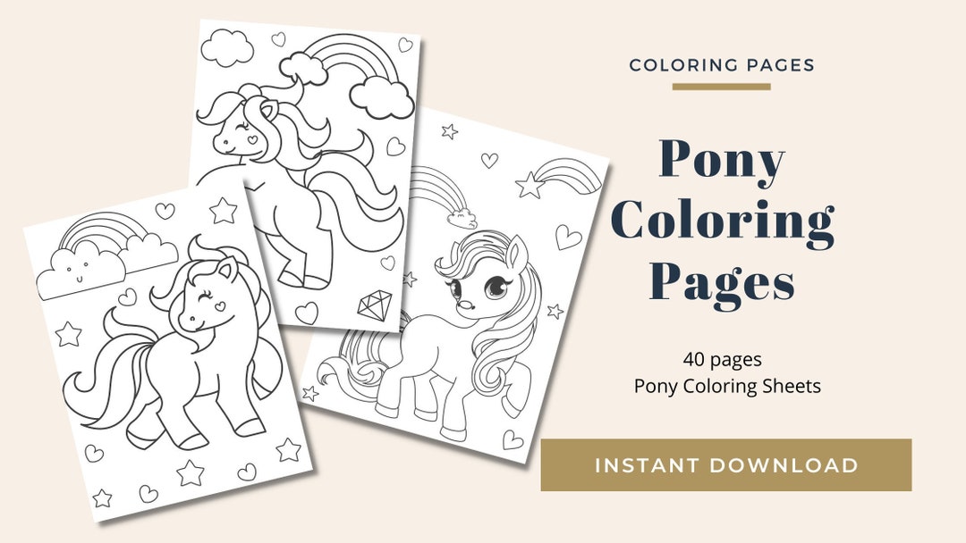 Printable Pony Coloring Sheets - Etsy