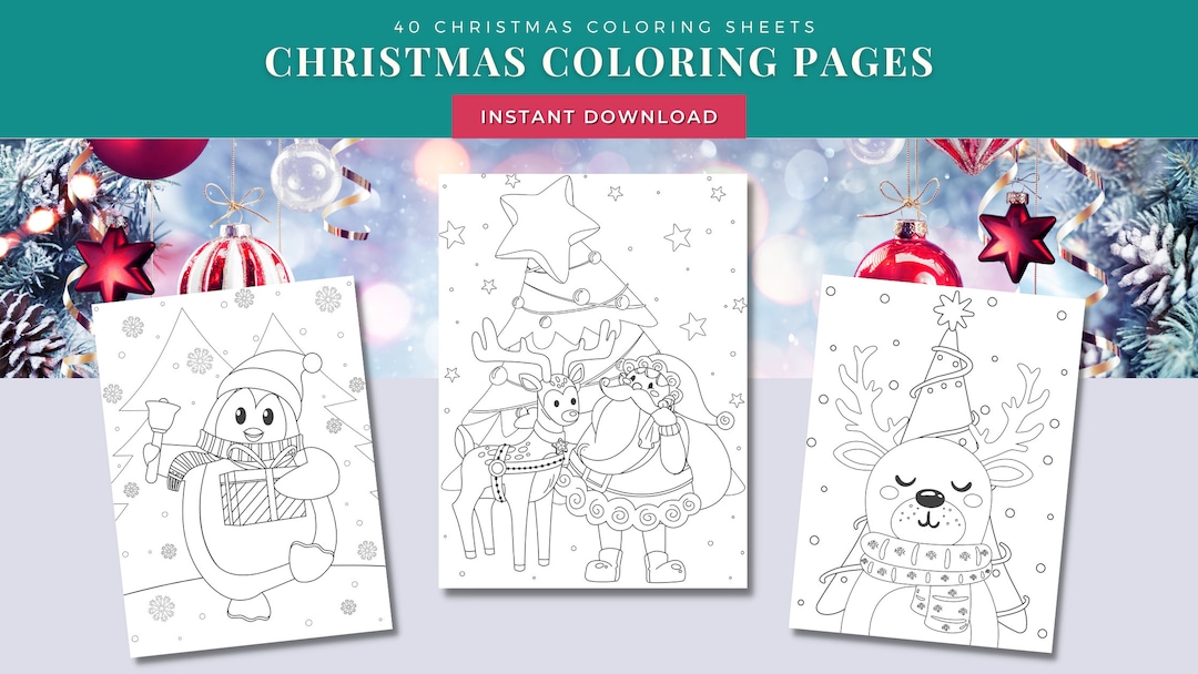 Printable Christmas Coloring Sheets - Etsy